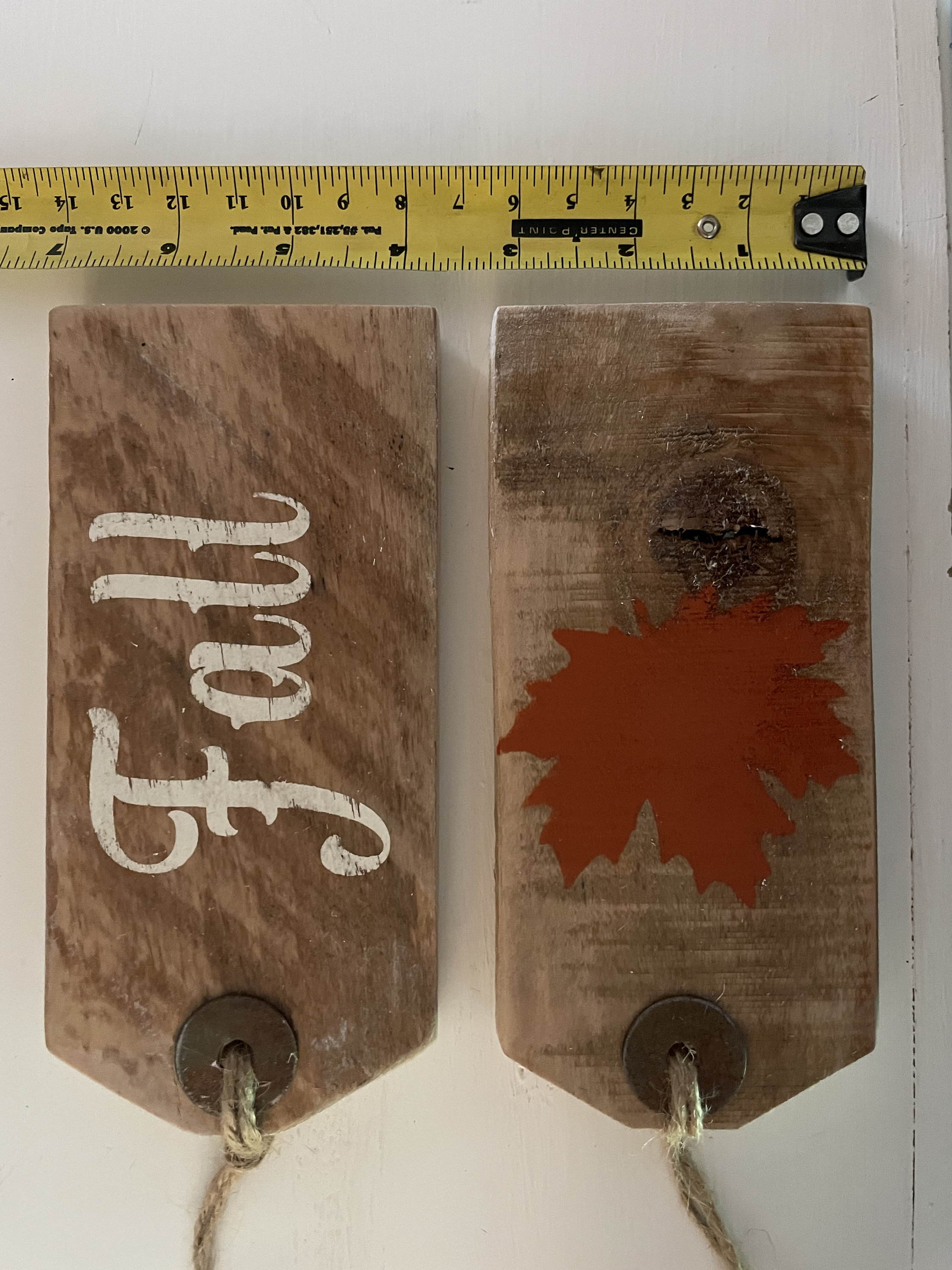 Wooden Fall Door Tags, Reclaimed Wood Fall Decor, Rustic Fall Door Tags ...