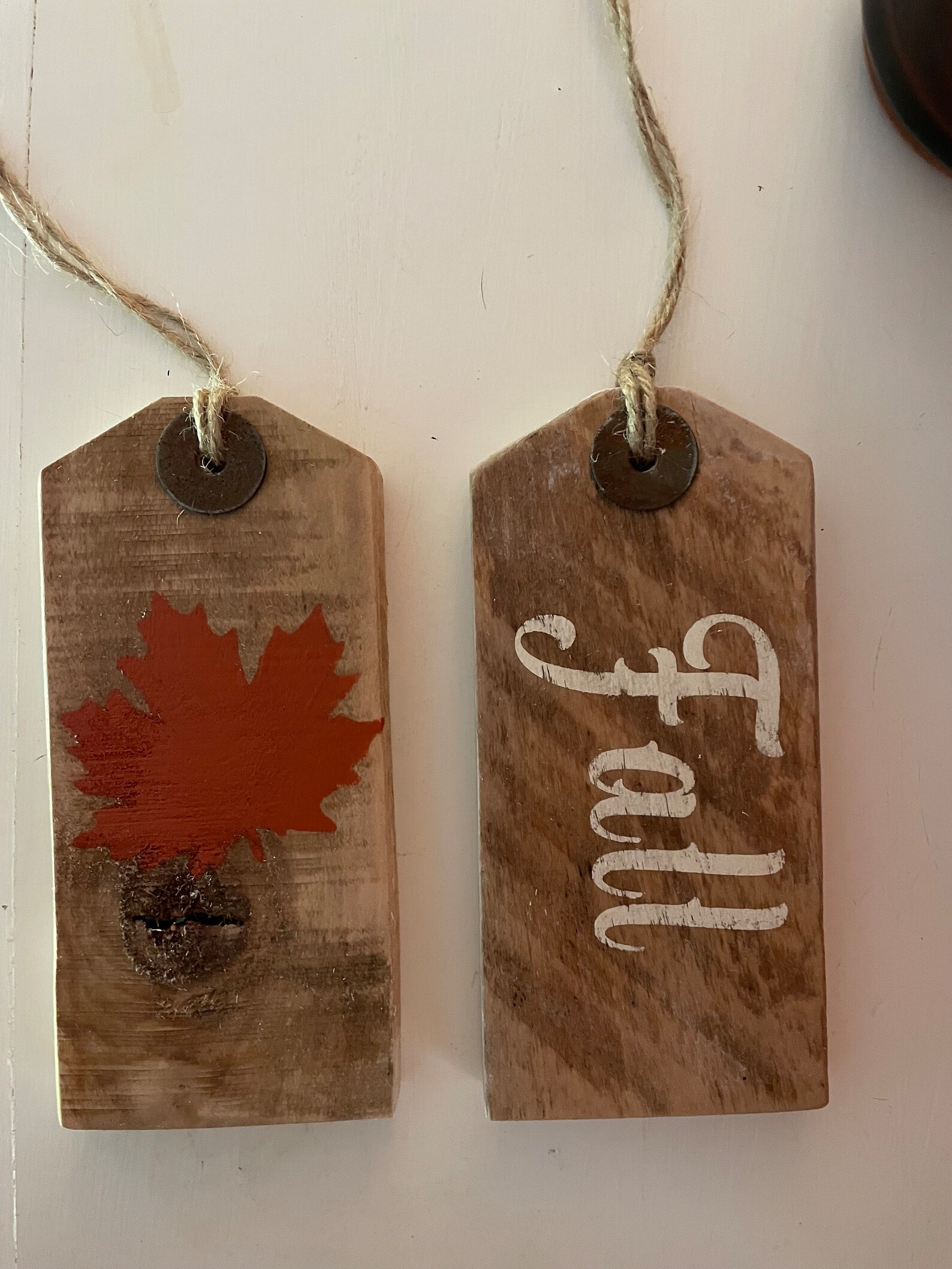 Wooden Fall Door Tags, Reclaimed Wood Fall Decor, Rustic Fall Door Tags ...