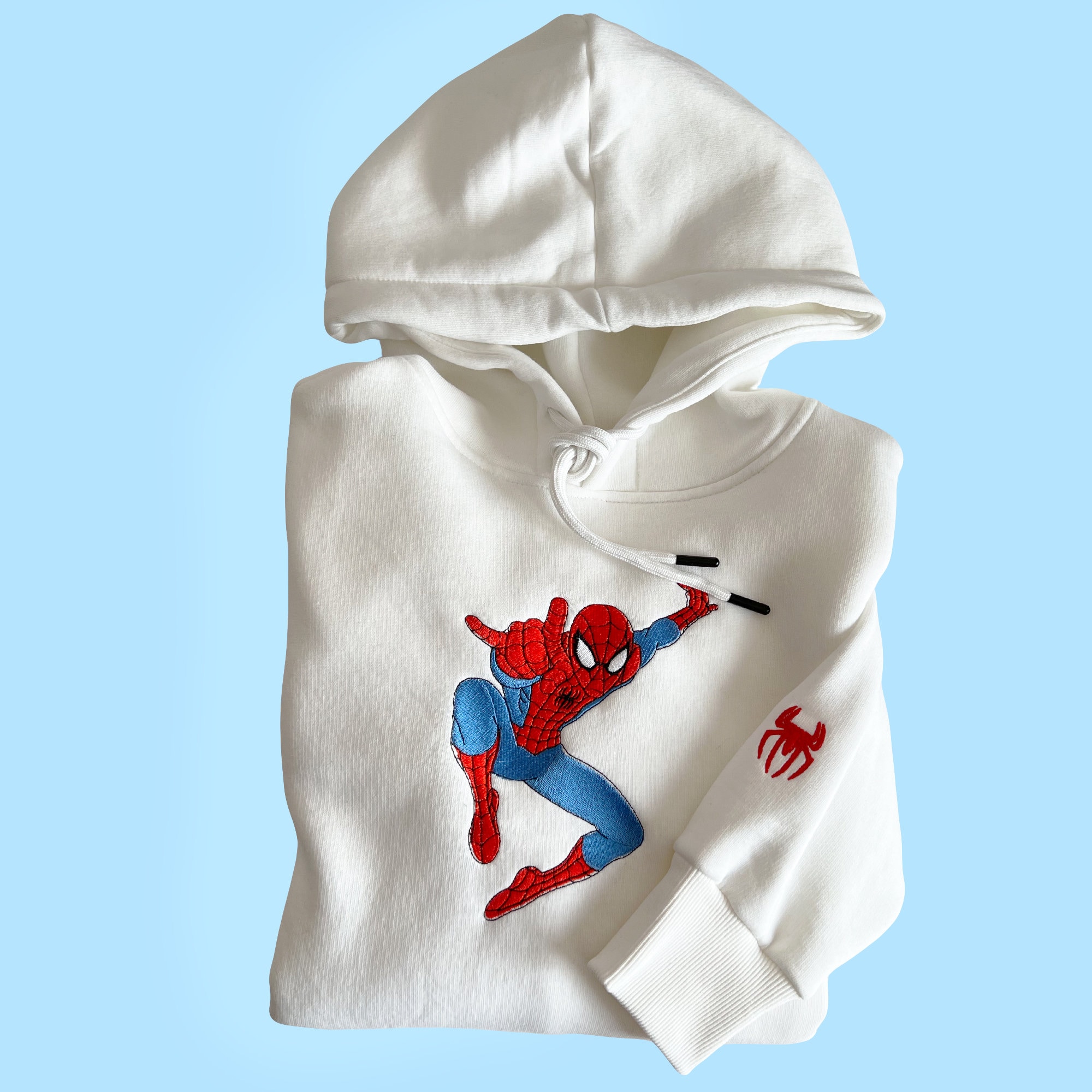 Spiderman Embroidered Hoodie Spiderman Embroidered - Etsy