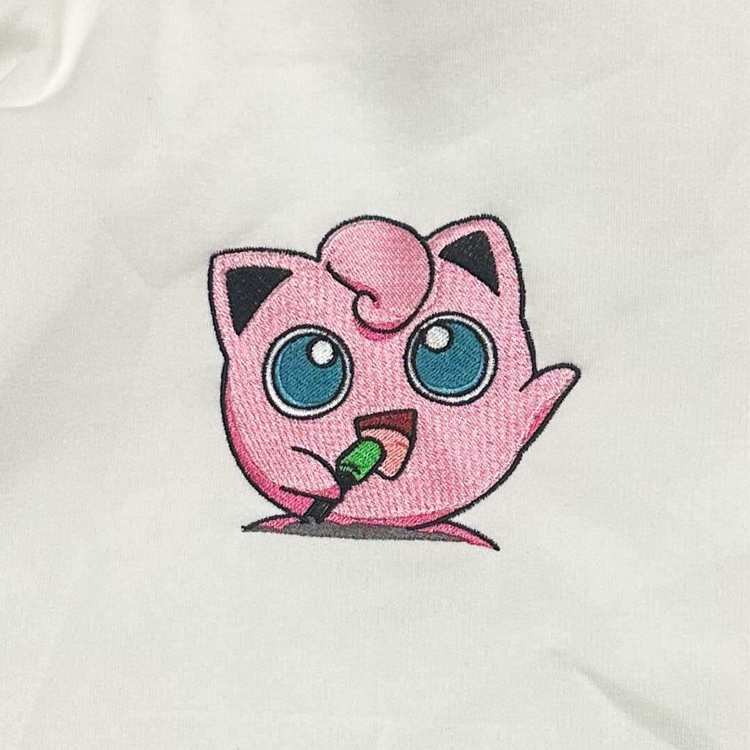 Pokemon Jigglypuff Embroidered Hoodie Pokemon Embroidered Sweatshirt ...