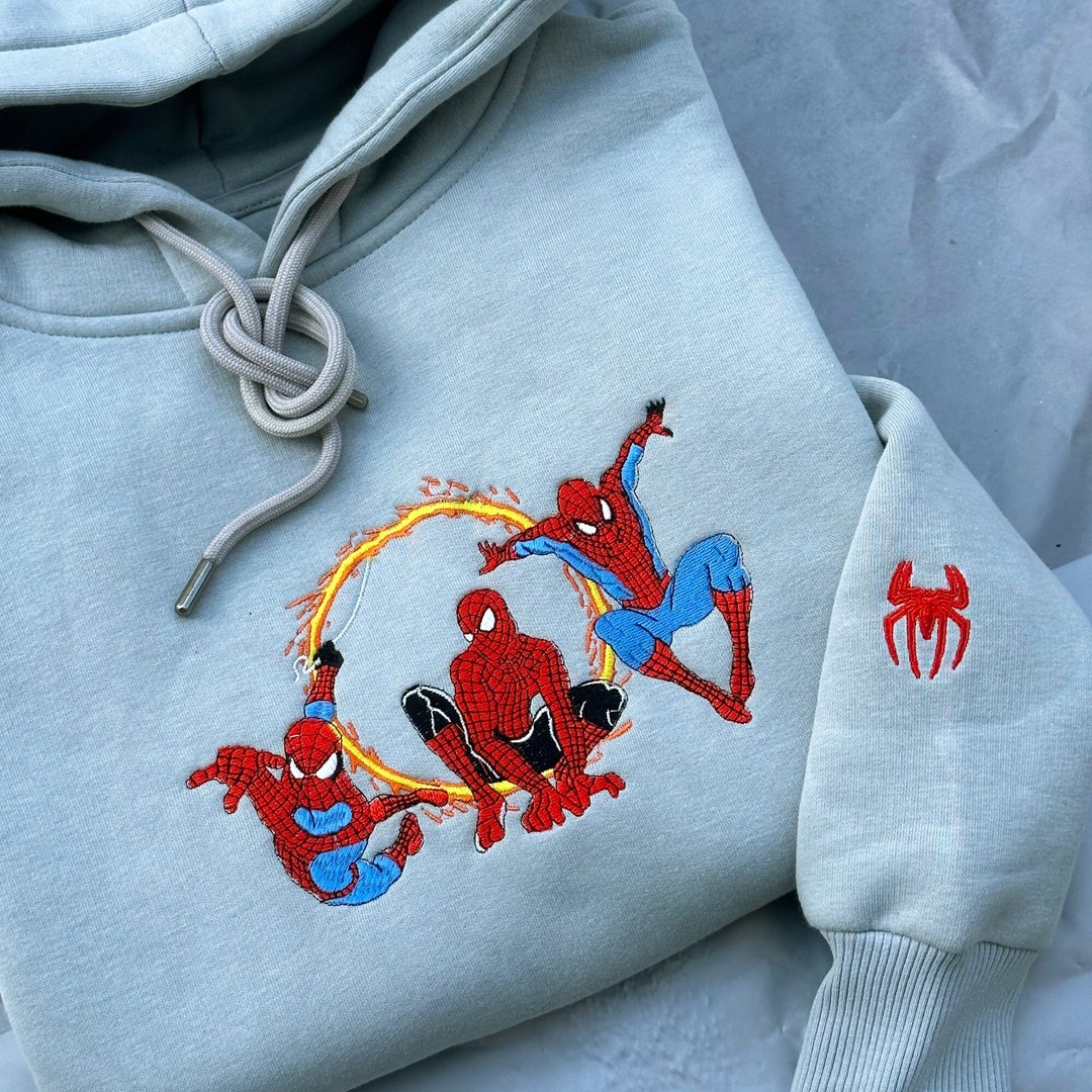 Spiderman Embroidered Hoodie, Spiderman Embroidered Sweatshirt ...