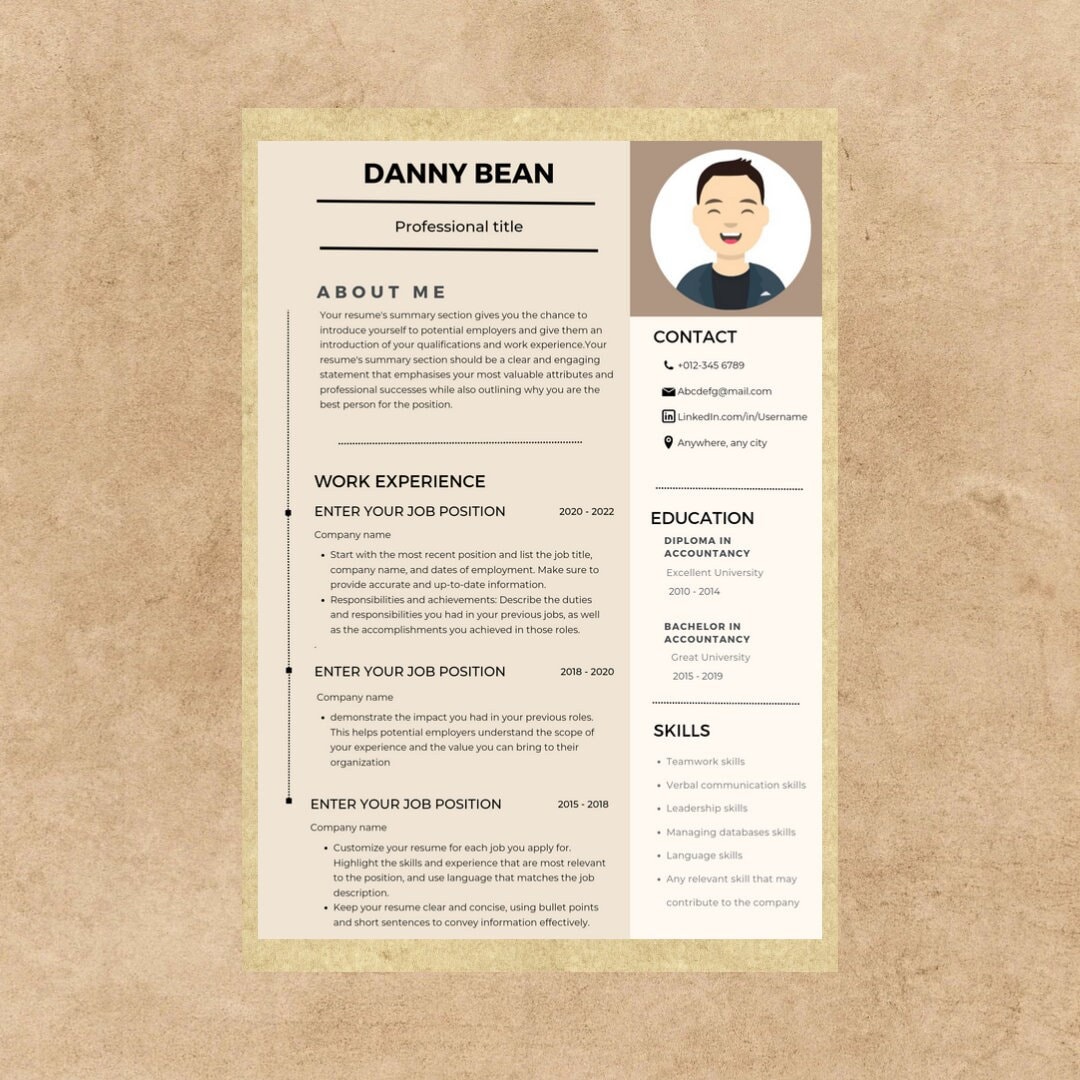 Resume Templates Beige - Etsy