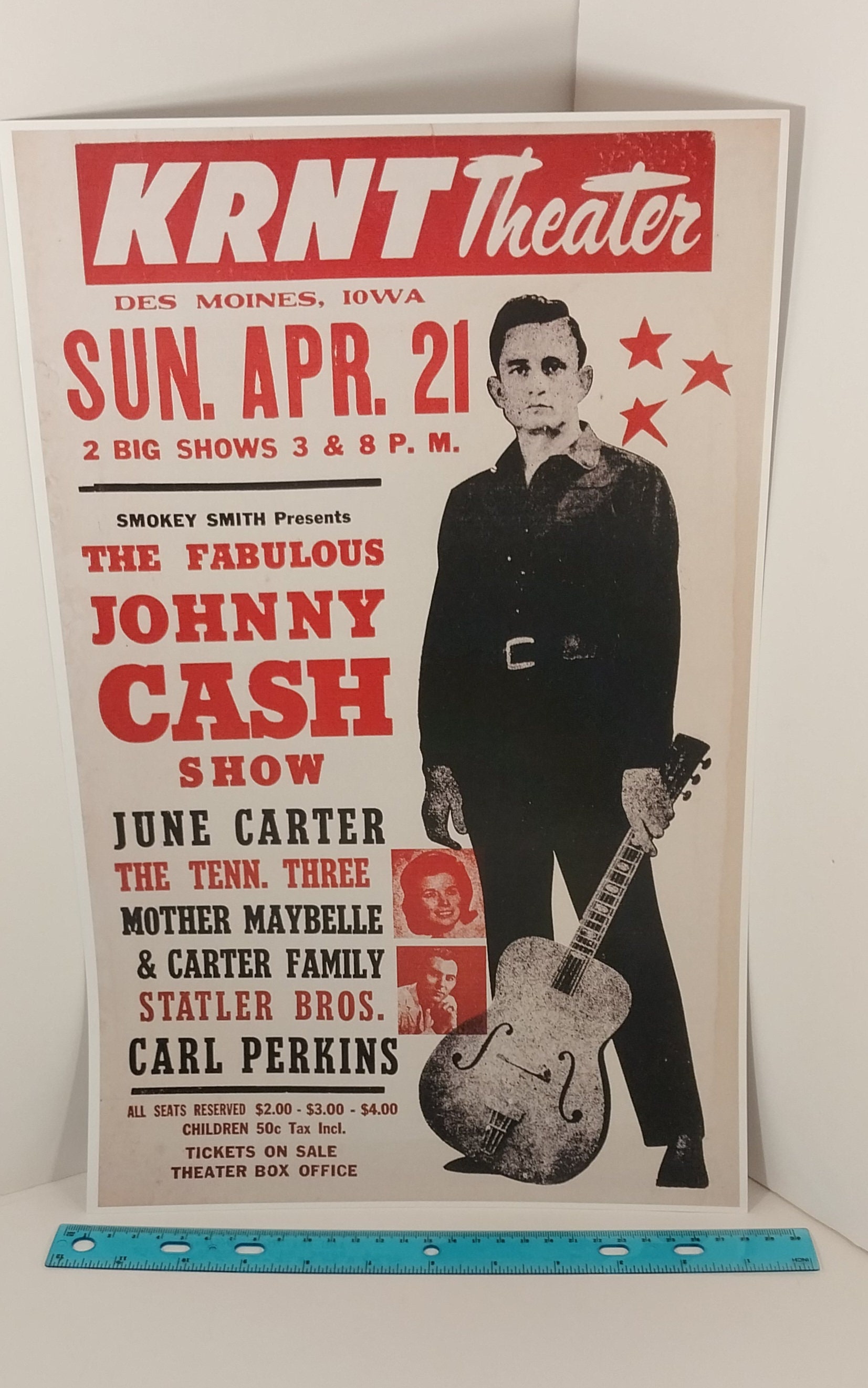 Johnny Cash Concert Poster: Vintage Style Print (11x17 Inch) - Etsy