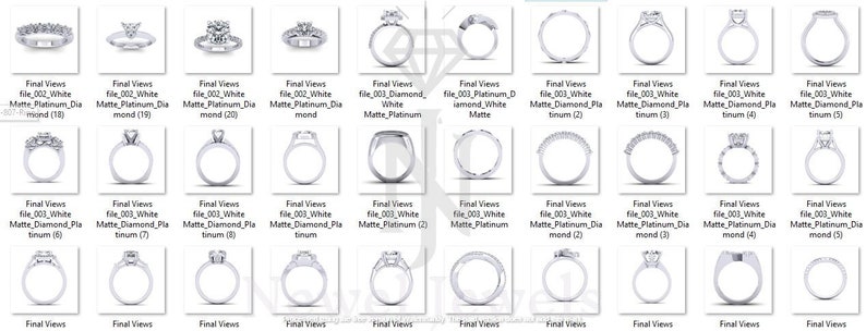 30 Plus (PACK 1) Models of 3D CAD CAM Digital Ring Models Jewelry ...