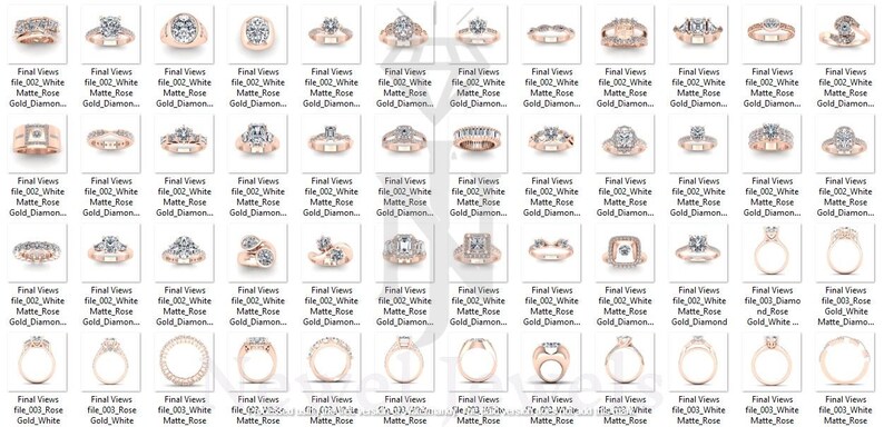 40 Plus With Render and Spec STL RING Jewelry Models / Engagement Ring ...