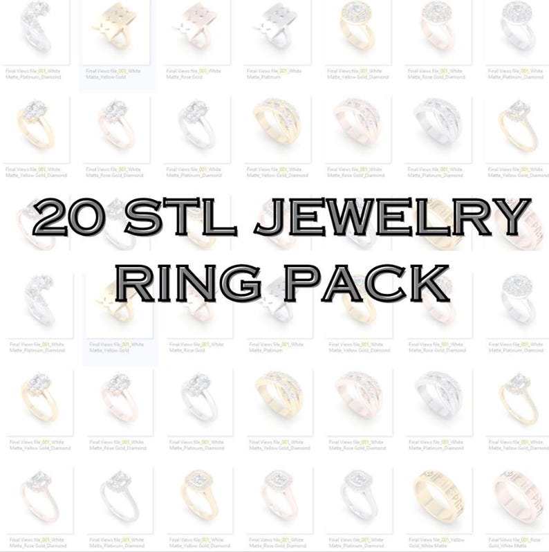20 Ring CAD Model Collection (STL File) - Etsy