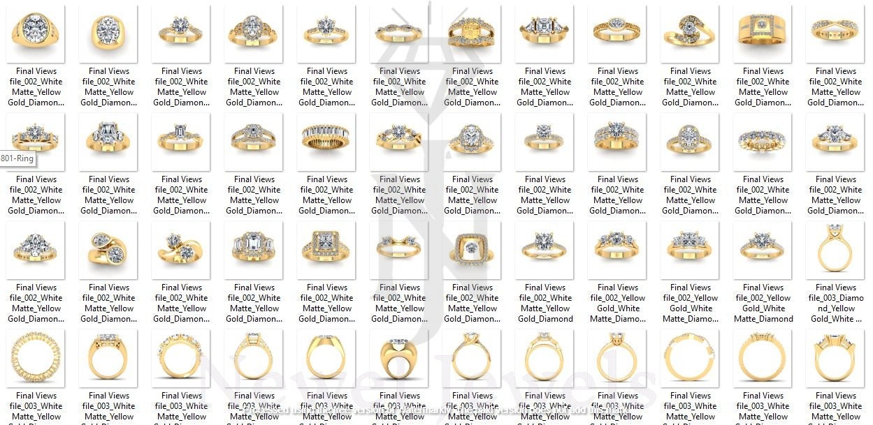 40 Plus PACK 1 STL RING Jewelry Models / Engagement Ring Design ...
