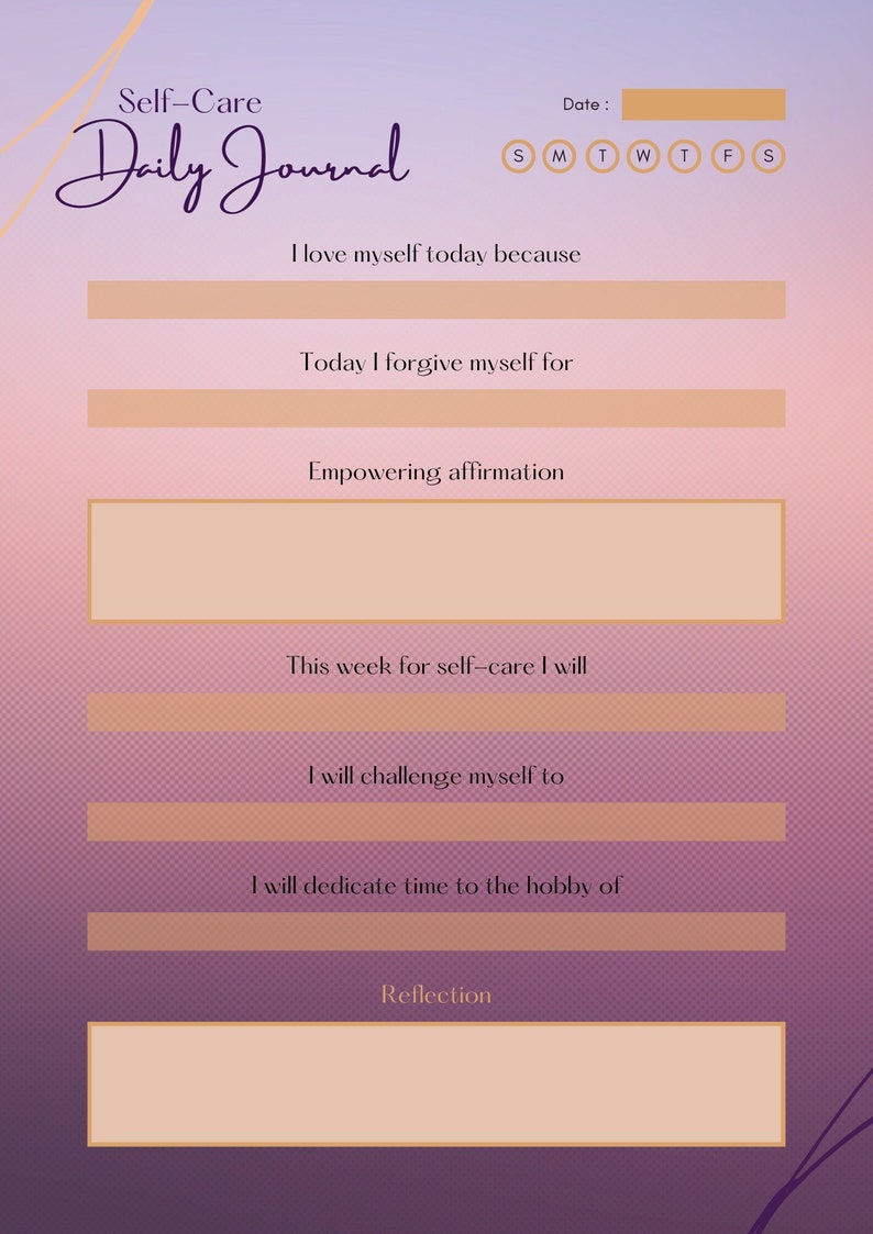 Daily Self Care Journal - Etsy