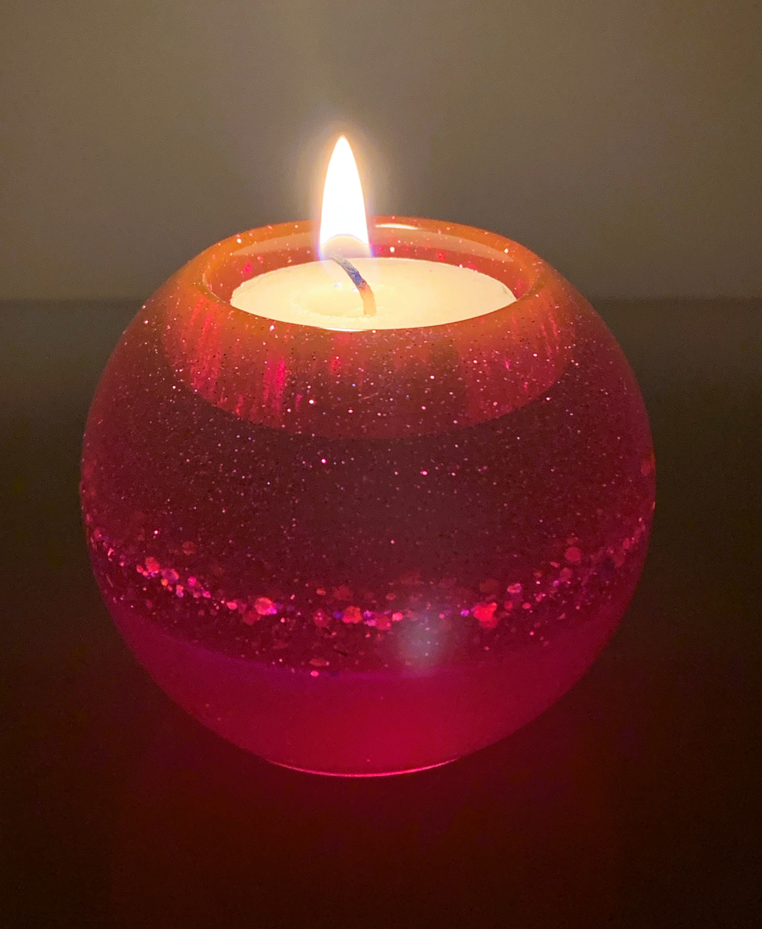 Pink Resin Tea Light Candle Holder - Etsy