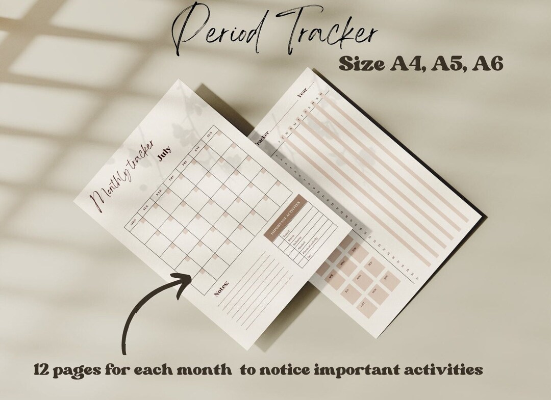 Printable Period Tracker, Period Journal, Ovulation Tracker, Menstrual ...