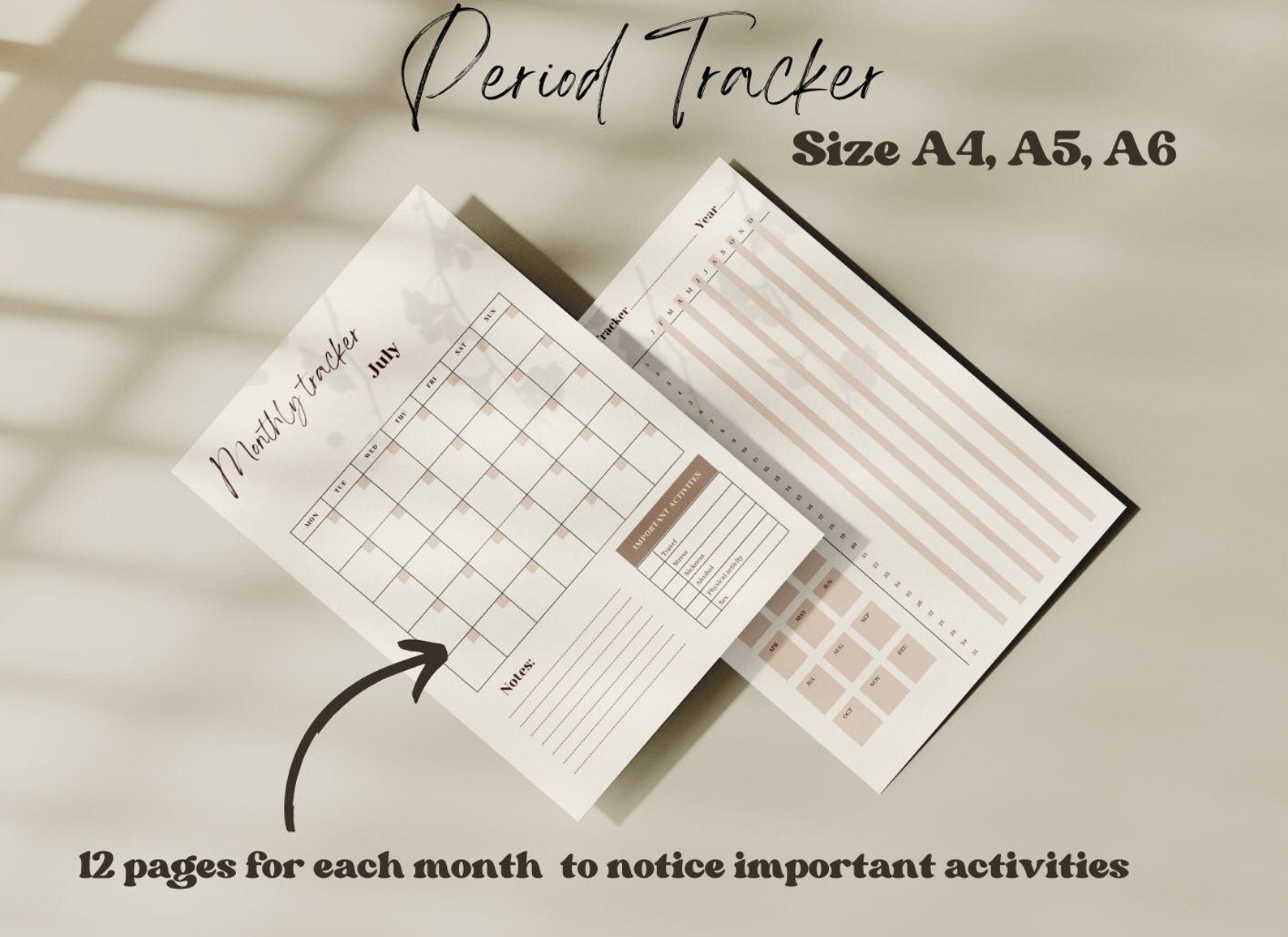 Printable Period Tracker, Period Journal, Ovulation Tracker, Menstrual ...