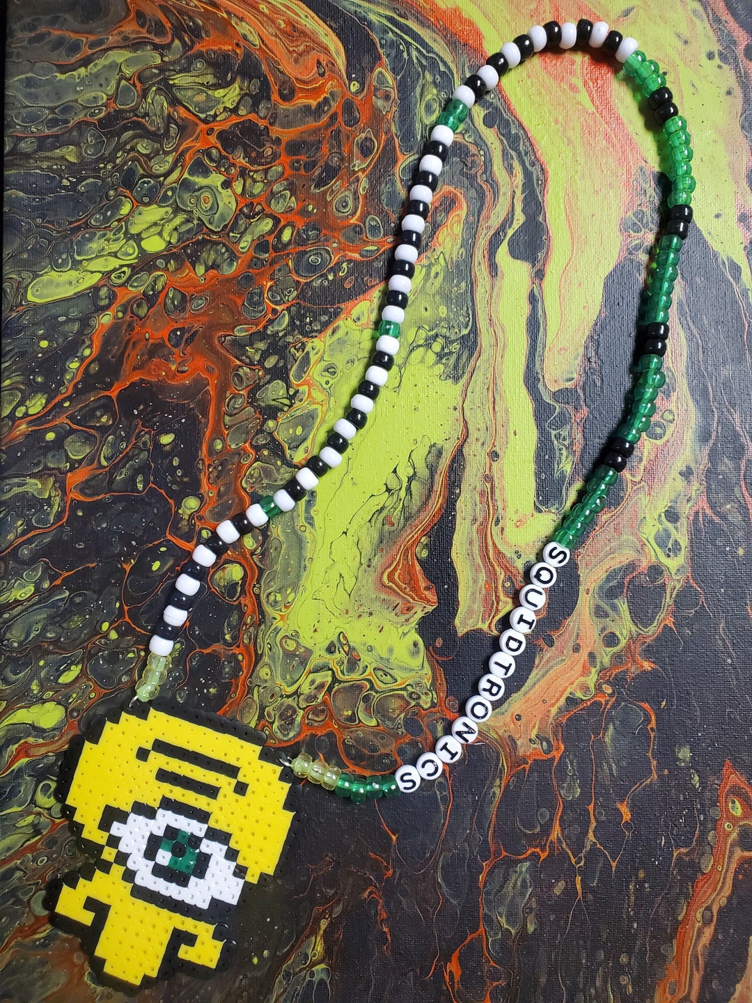 Subtronics Perler Bead Kandi Necklace Squidward squidtronics Rave EDM ...
