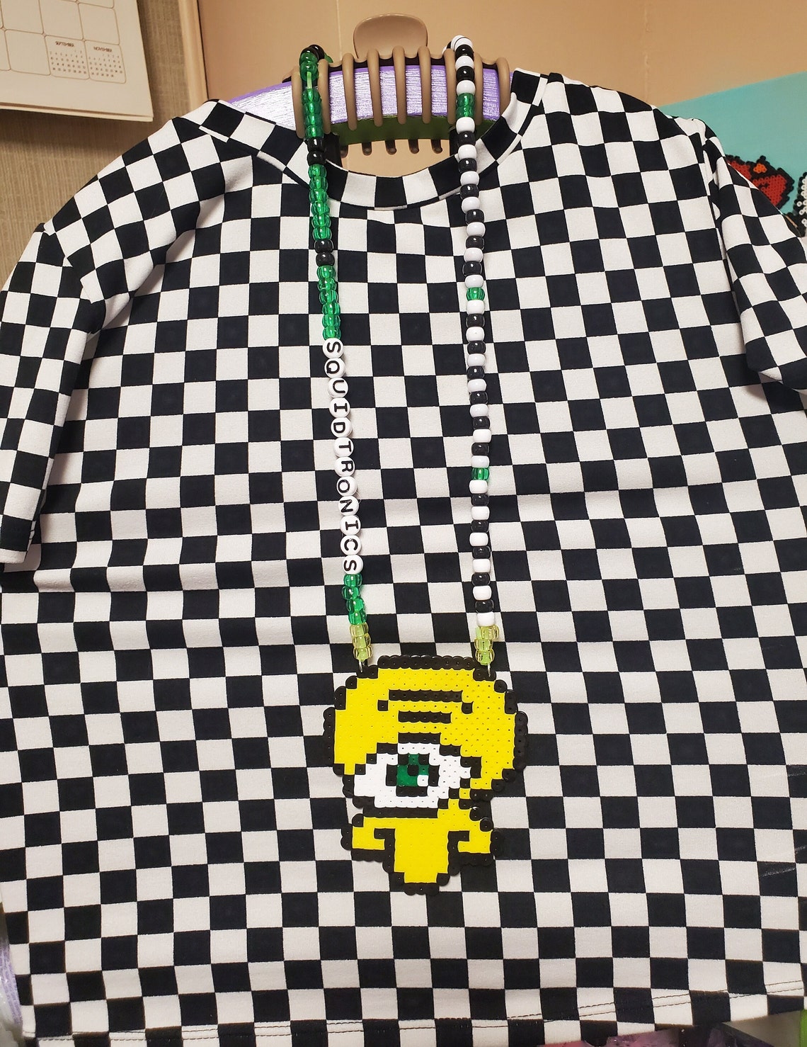 Subtronics Perler Bead Kandi Necklace Squidward squidtronics Rave EDM ...