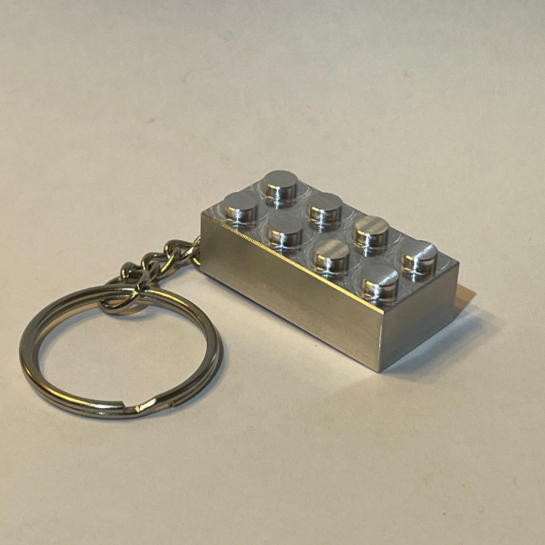 Metal Lego Brick Keychain Aluminum - Etsy