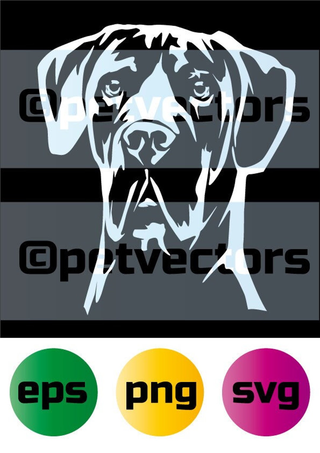 Great Dane Eps Svg Png Vector Cutting File White Negative - Etsy