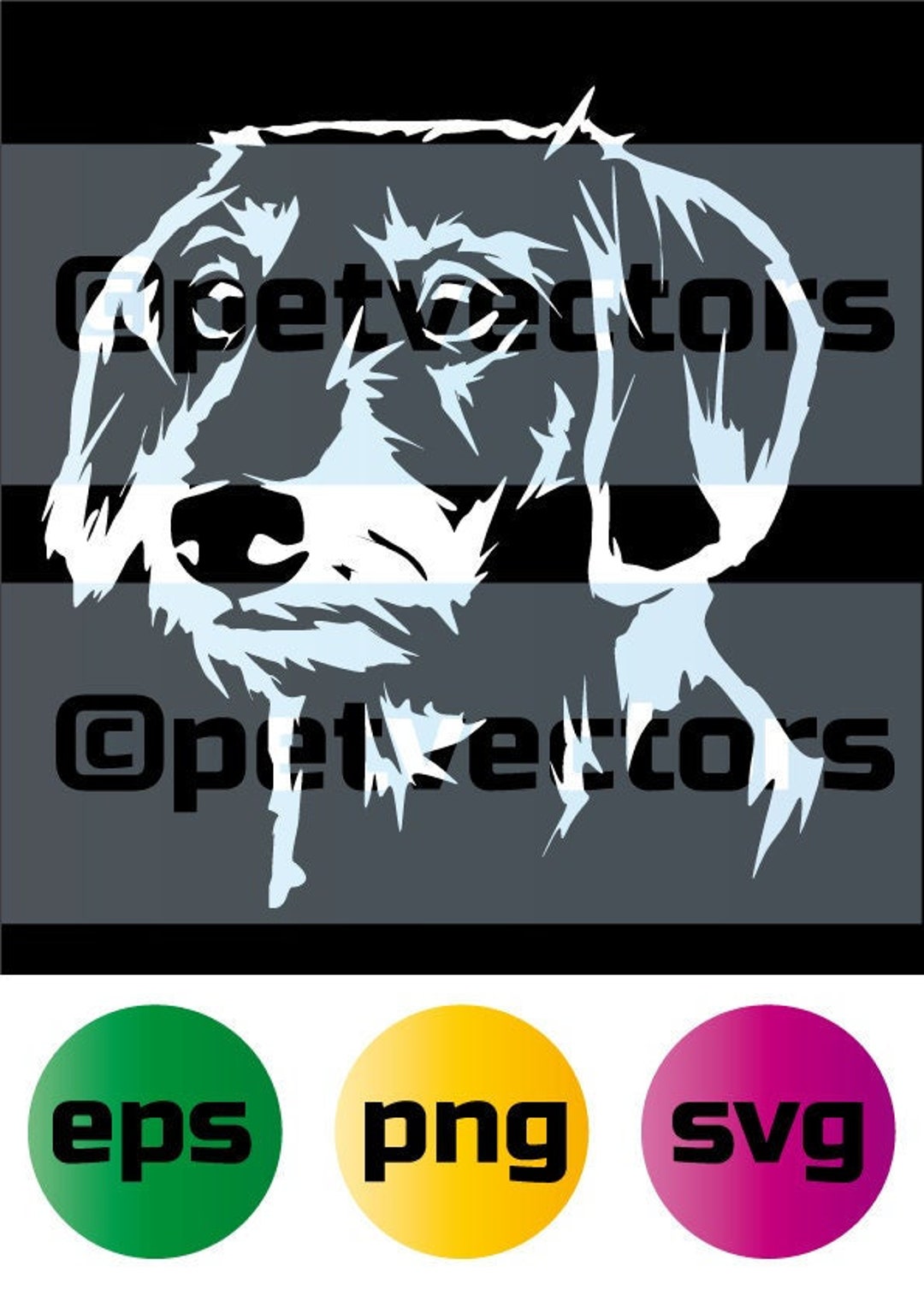 Dachshund Eps Svg Png Vector Cutting File White Negative - Etsy Canada