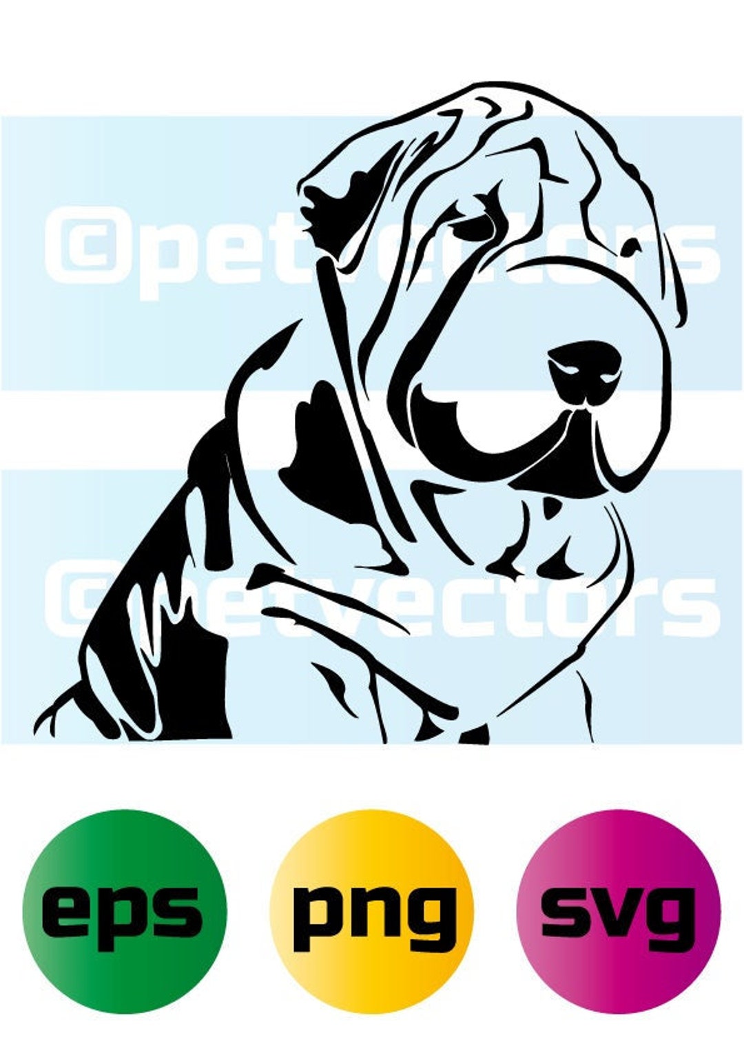 Shar-pei Eps Svg Png Vector Cutting File - Etsy