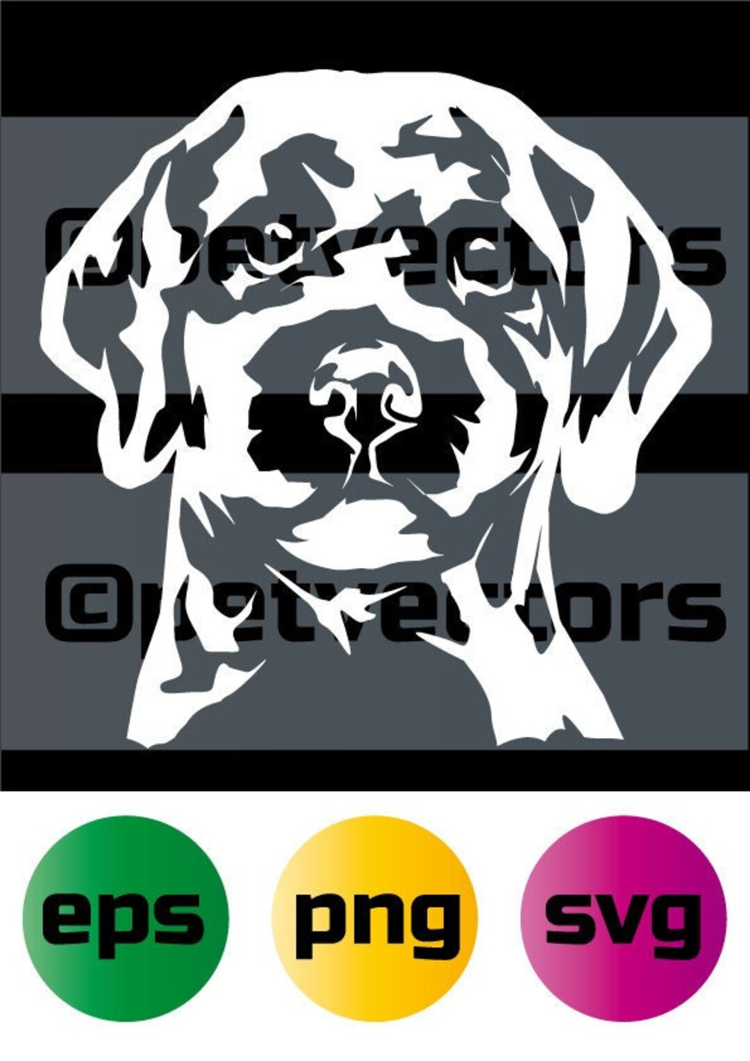 Lagotto Romagnolo Eps Svg Png Vector Cutting File White Negative - Etsy