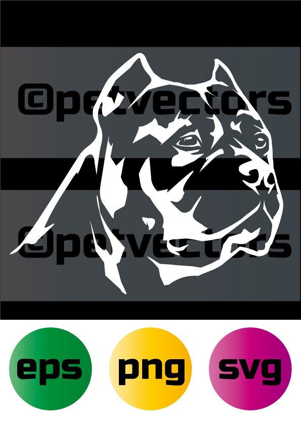 American Bully Eps Svg Png Vector Cutting File Negative White - Etsy