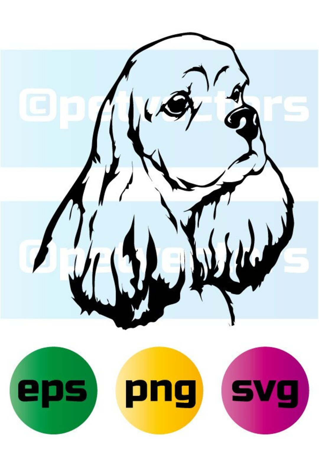 American Cocker Spaniel Eps Svg Png Vector Cutting File - Etsy
