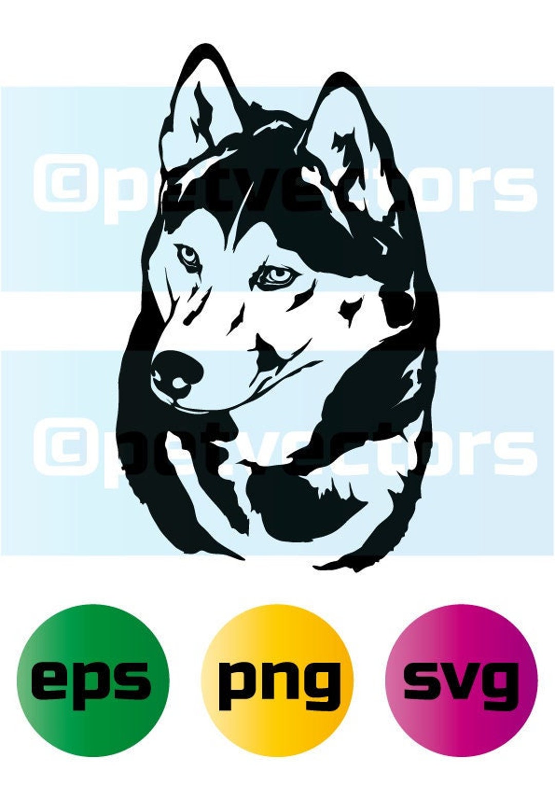 Siberian Husky Dog Eps Svg Png Vector Cutting File - Etsy