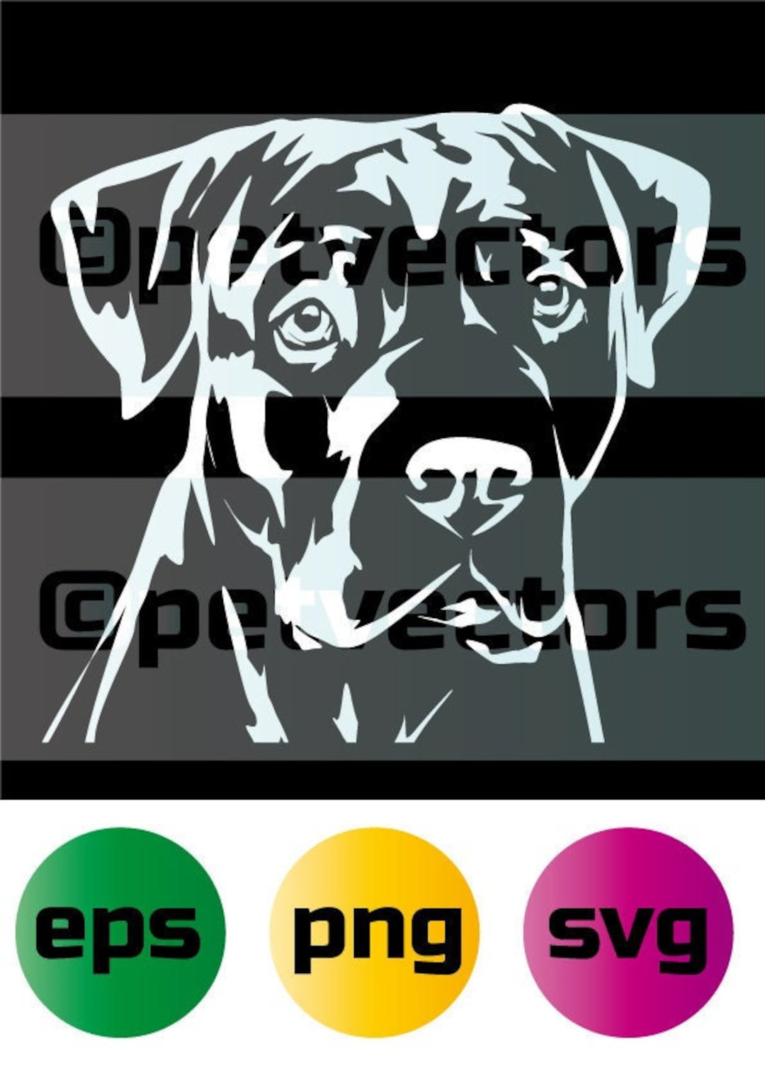 Bandog Eps Svg Png Vector Cutting File White Negative - Etsy