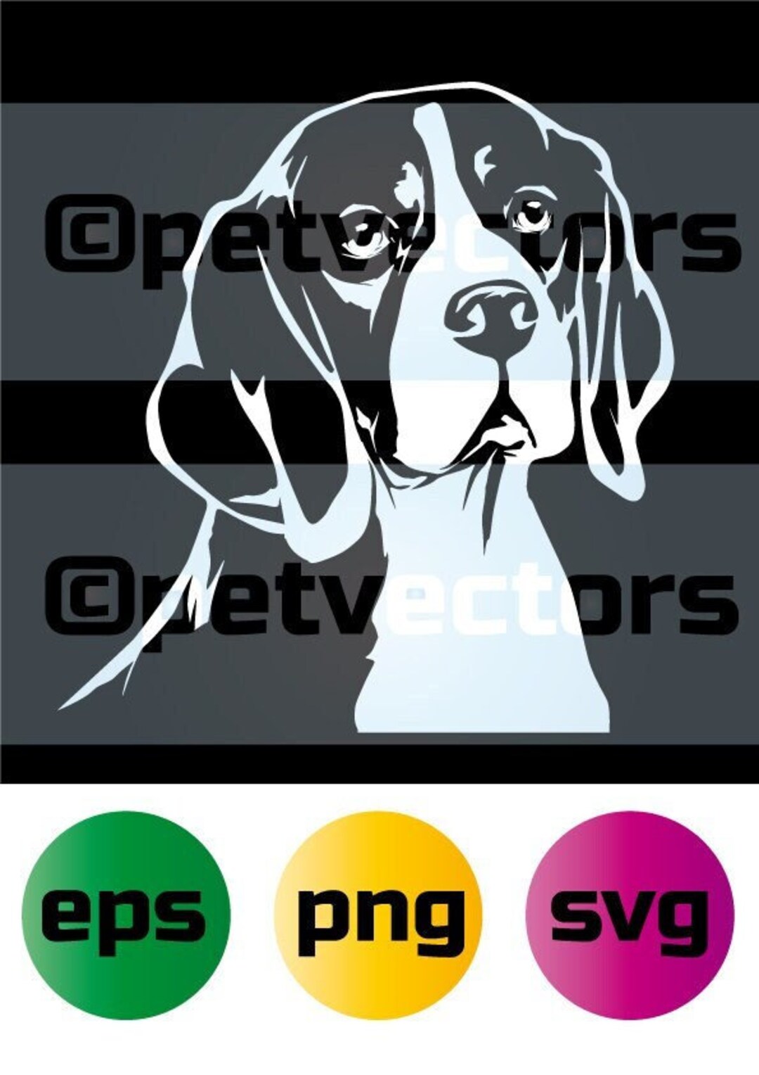 Beagle Eps Svg Png Vector Cutting File Negative White - Etsy