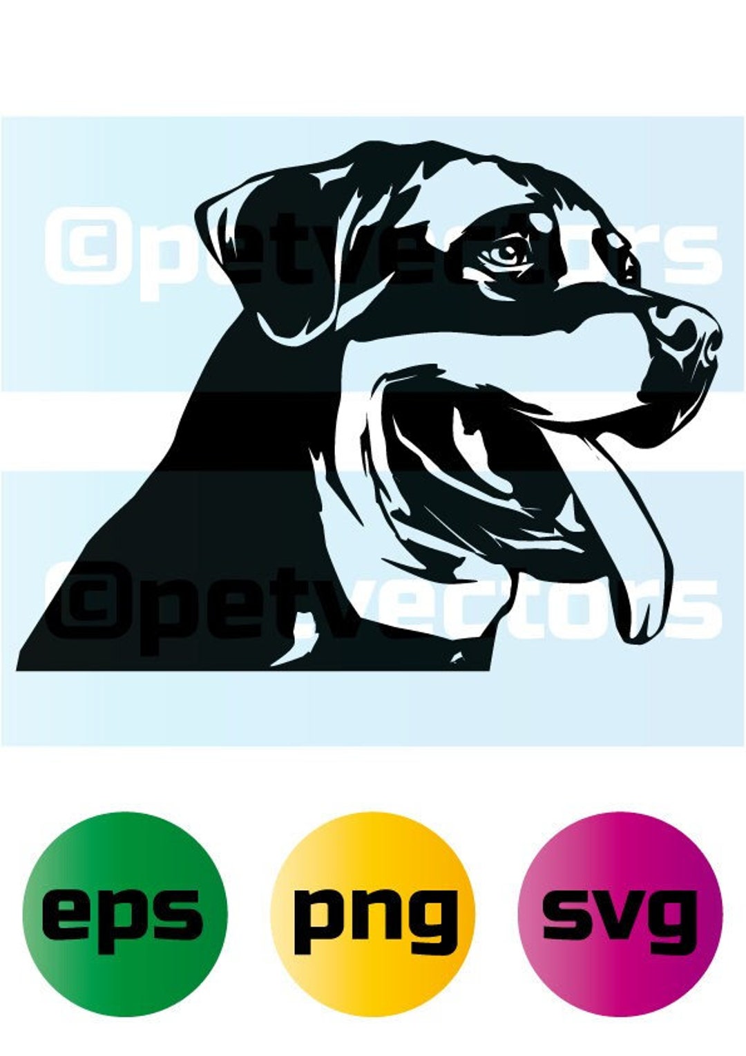 Rottweiler Dog Eps Svg Png Vector Cutting File - Etsy