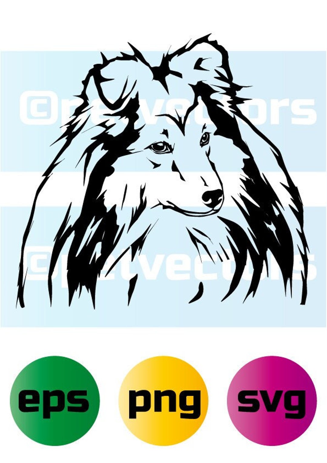 Sheltie Dog Eps Svg Png Vector Cutting File - Etsy