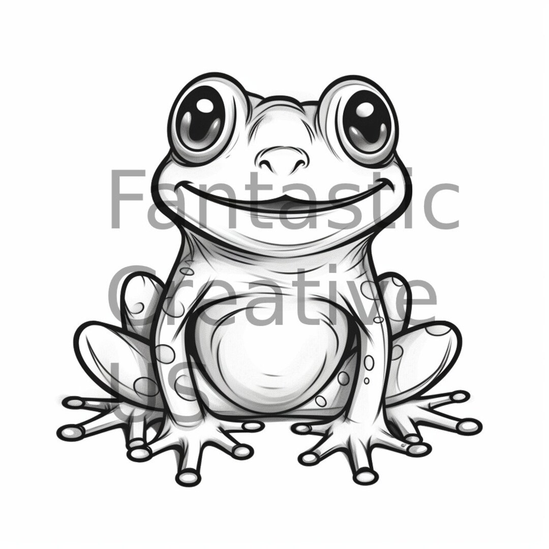 Cute Frog Outline Instant Download PNG, SVG, and JPEG for Stickers ...
