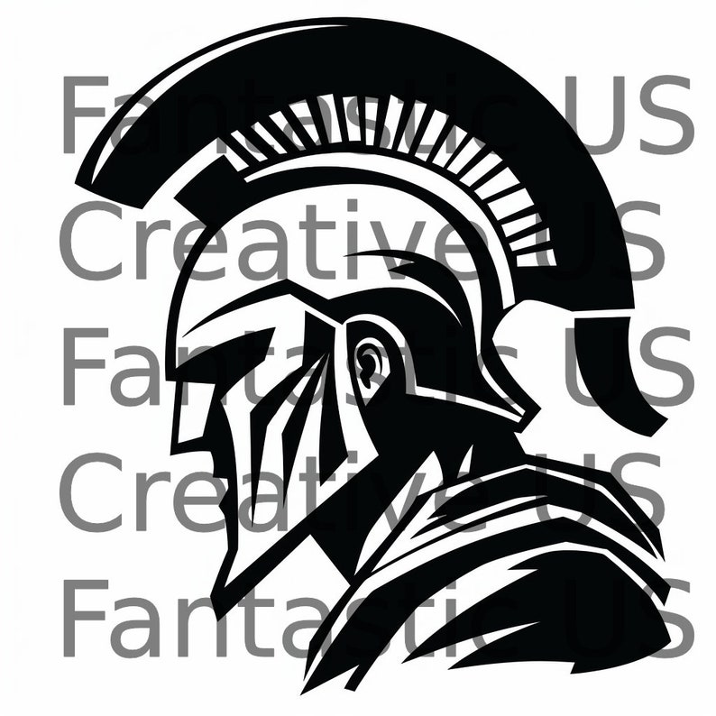 Instant Download Spartan Warrior Head Profile Mascot Outline Including ...