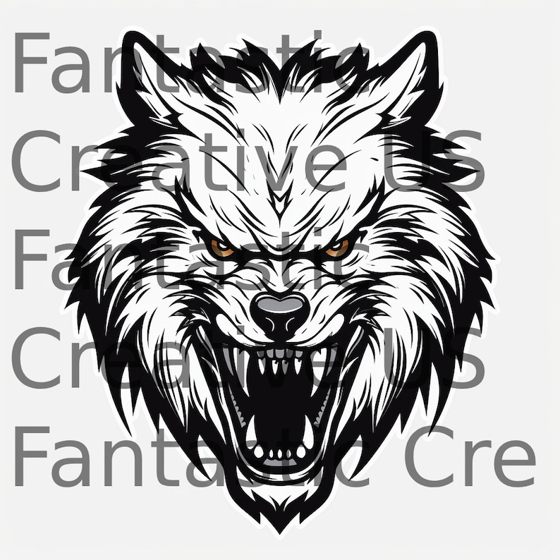 Vicious Wolf Head Outline Including JPEG, SVG and PNG Files Perfect for ...