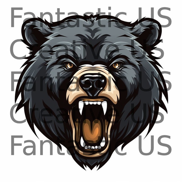 Black Bear Mascot Svg - Etsy