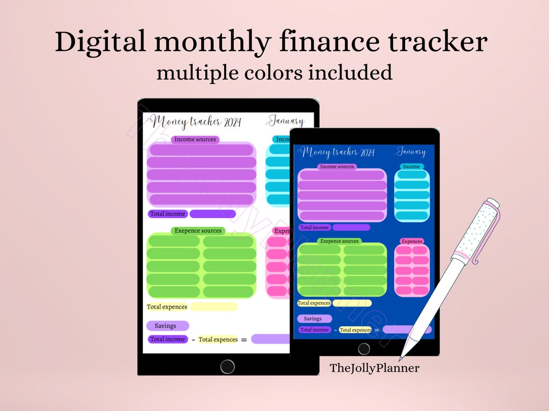 Digital Monthly Finance Tracker, Digital Finance Organizer, Monthly ...