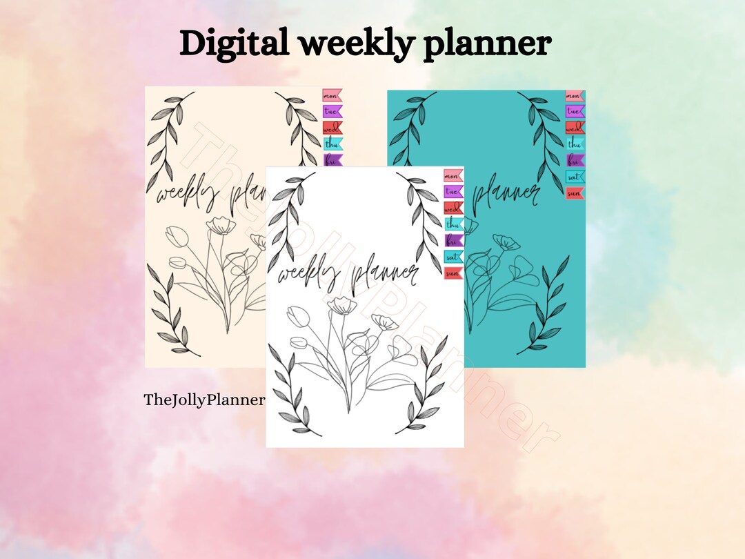 Weekly Planner With a Simple Design, Printable Weekly Agenda, Digital ...