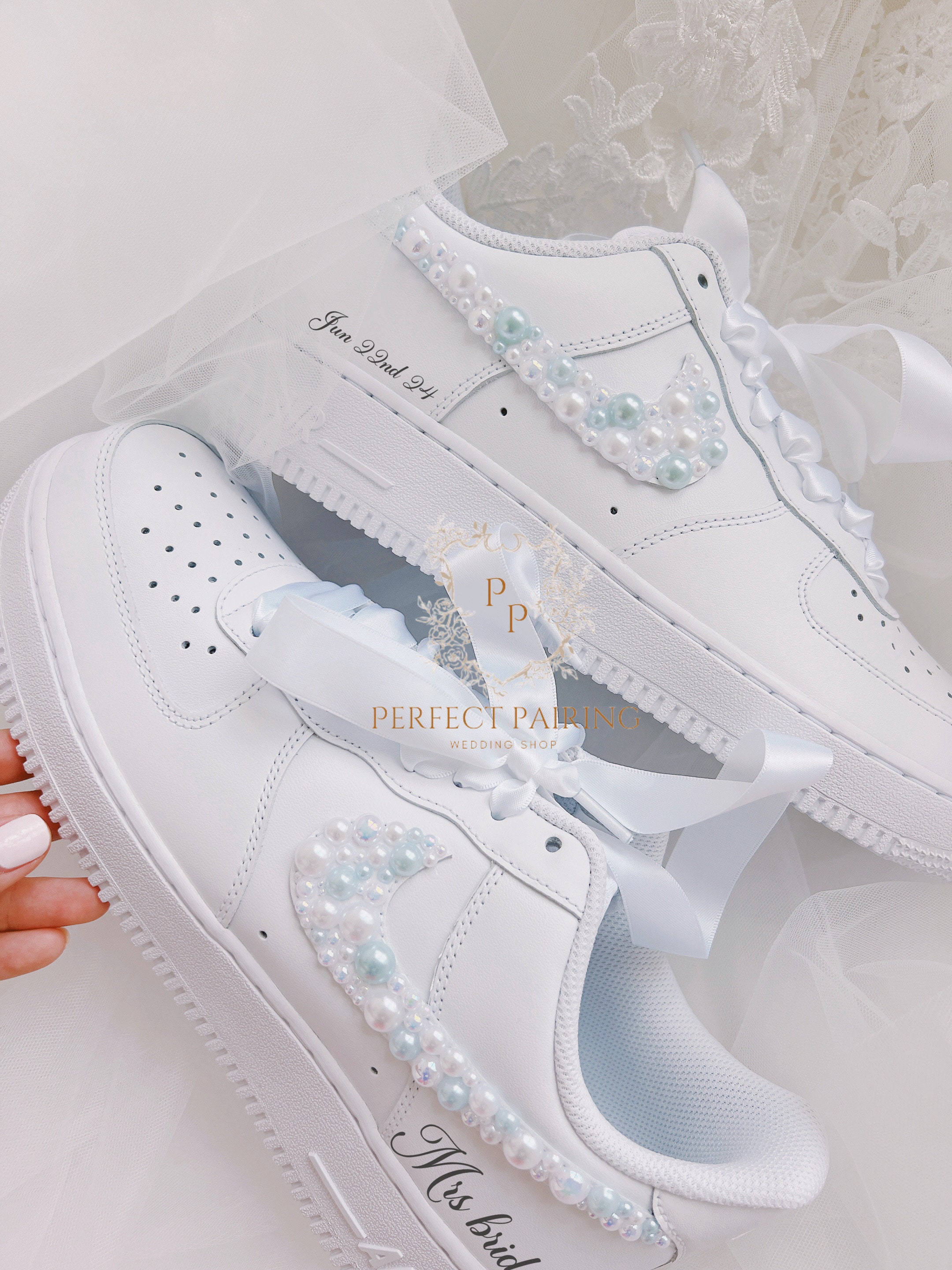 Wedding Bridal Sneaker Personalized Air Force 1 Wedding Sneaker Wedding ...