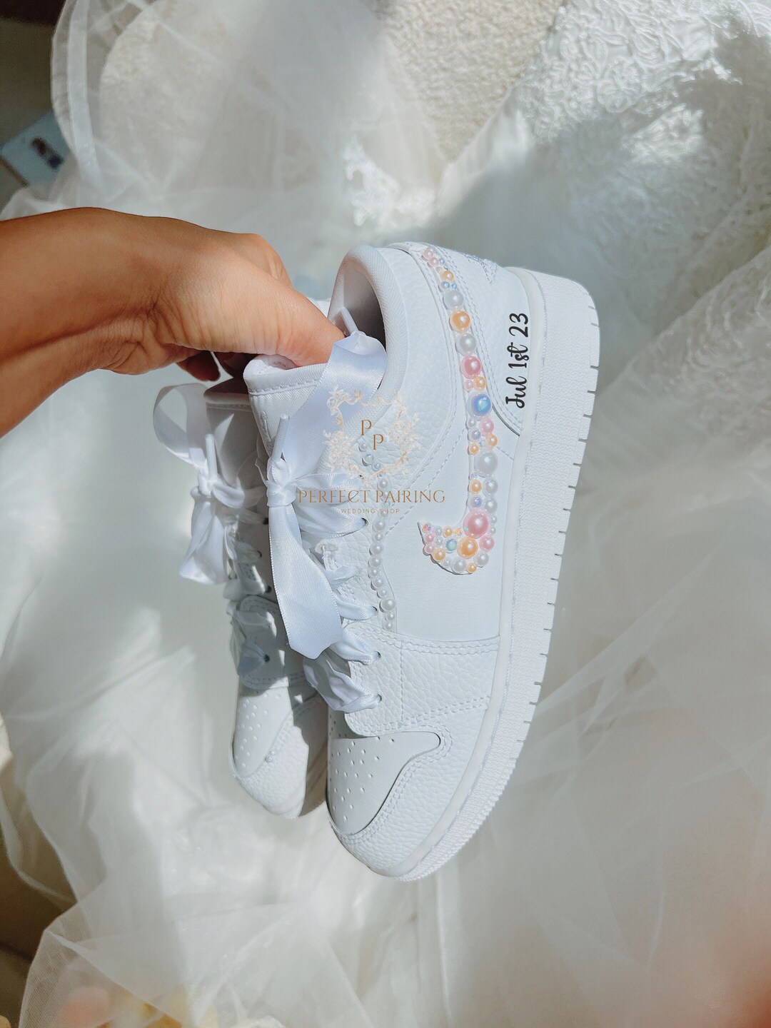 Wedding Personalized Air Jordan Wedding Sneaker Nike Bridal Sneakers ...