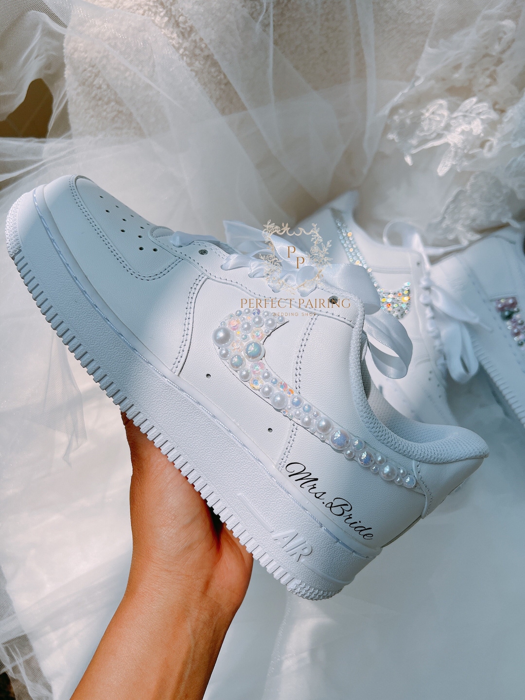 Wedding Bridal Sneaker Personalized Air Force 1 Wedding Sneaker Wedding ...
