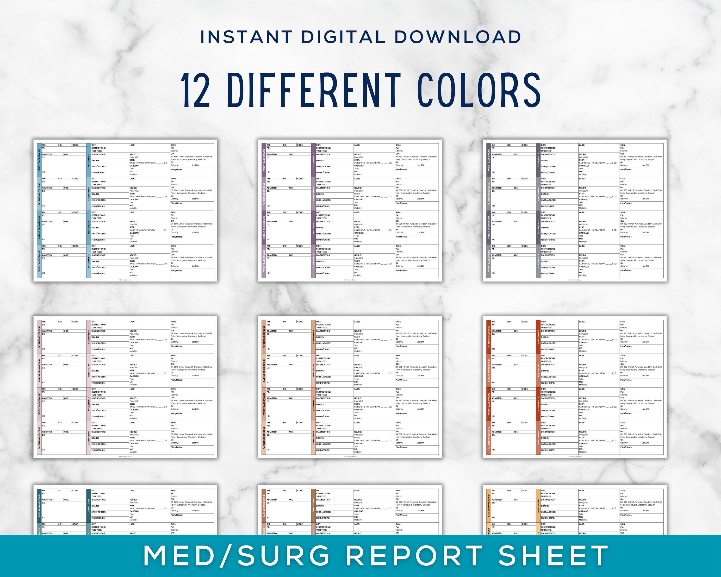 Med Surg Nursing Brain Sheet for 4 Patients, Medical Surgical Nurse ...