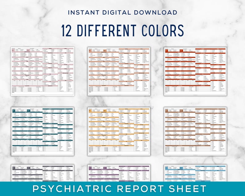 Psychiatric Nursing Report Sheet, Behavioral Health, 2 Patient Psych ...