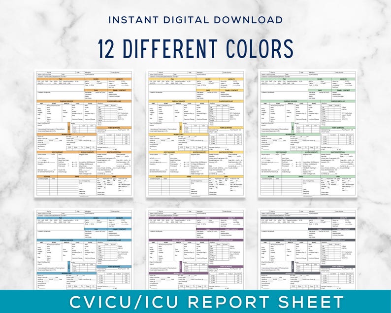 ICU Nurse Report Sheet for CVICU, Critical Care Cticu Handoff Report ...