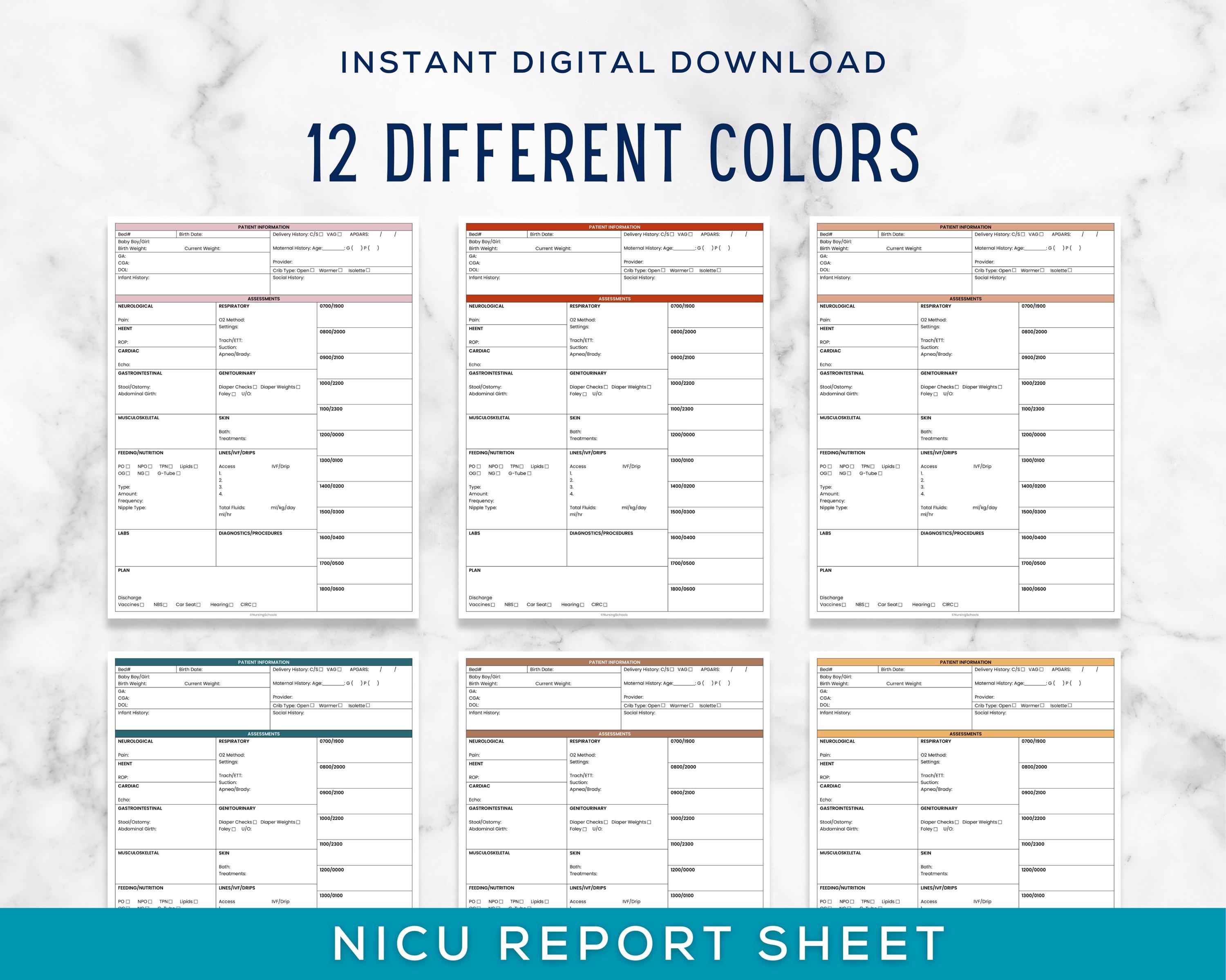 NICU Report Sheet, NICU Brain, Baby Nurse Brain, Neonatal Icu Nurse ...