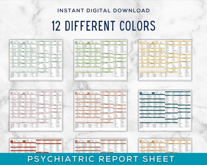 Psychiatric Nursing Report Sheet, Behavioral Health, 2 Patient Psych ...