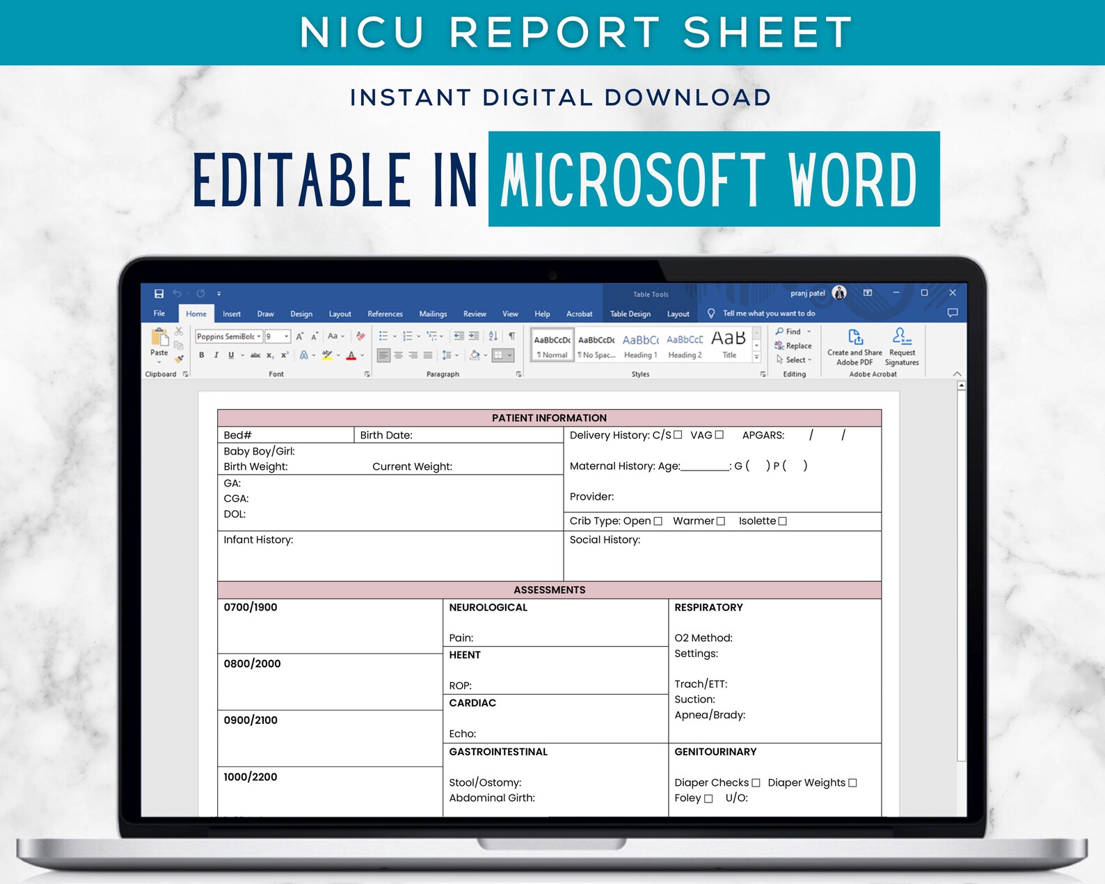 NICU Report Sheet, NICU Brain Sheet for Nurse, Nicu Nurse Gift ...