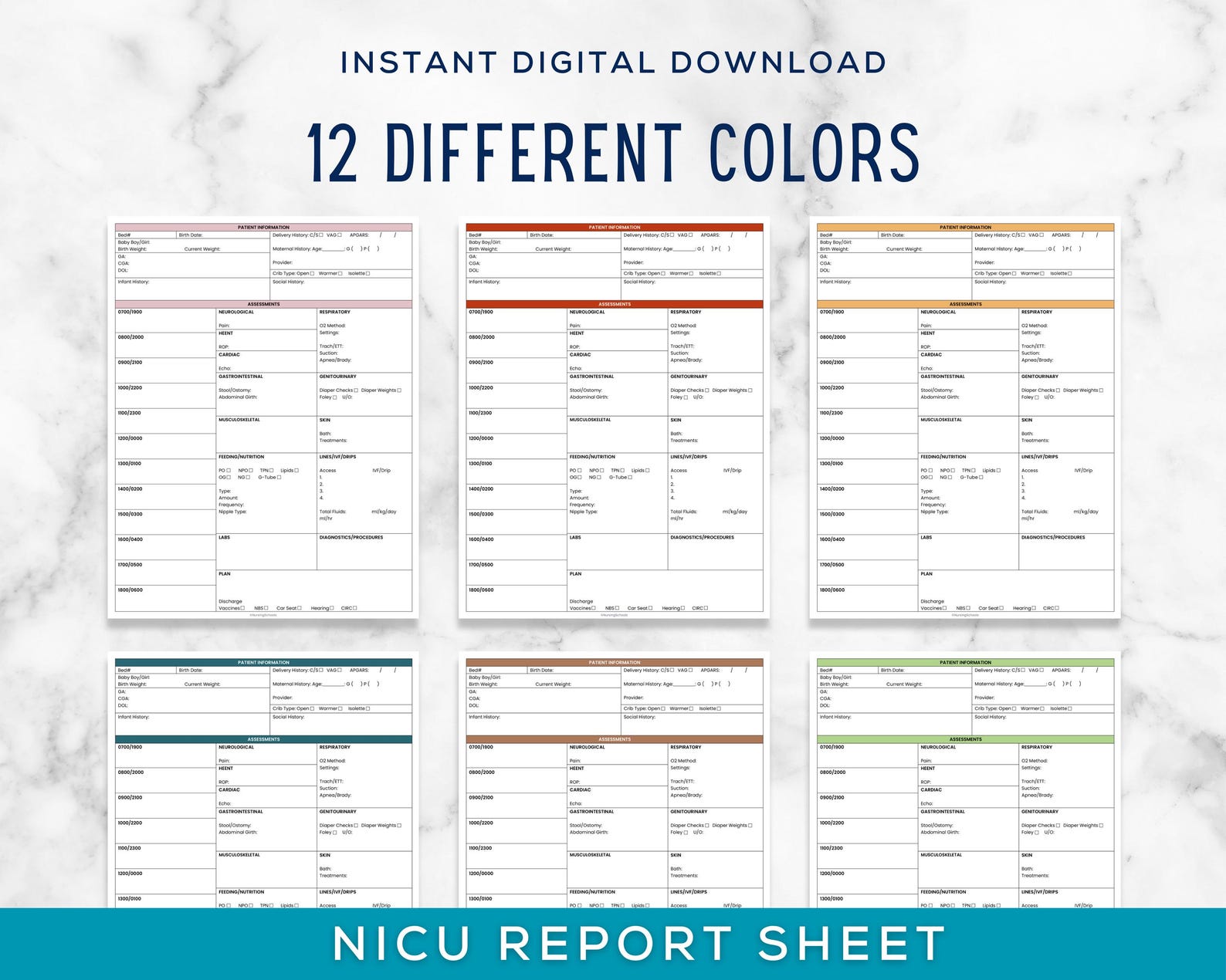 NICU Report Sheet, NICU Brain Sheet for Nurse, Nicu Nurse Gift ...