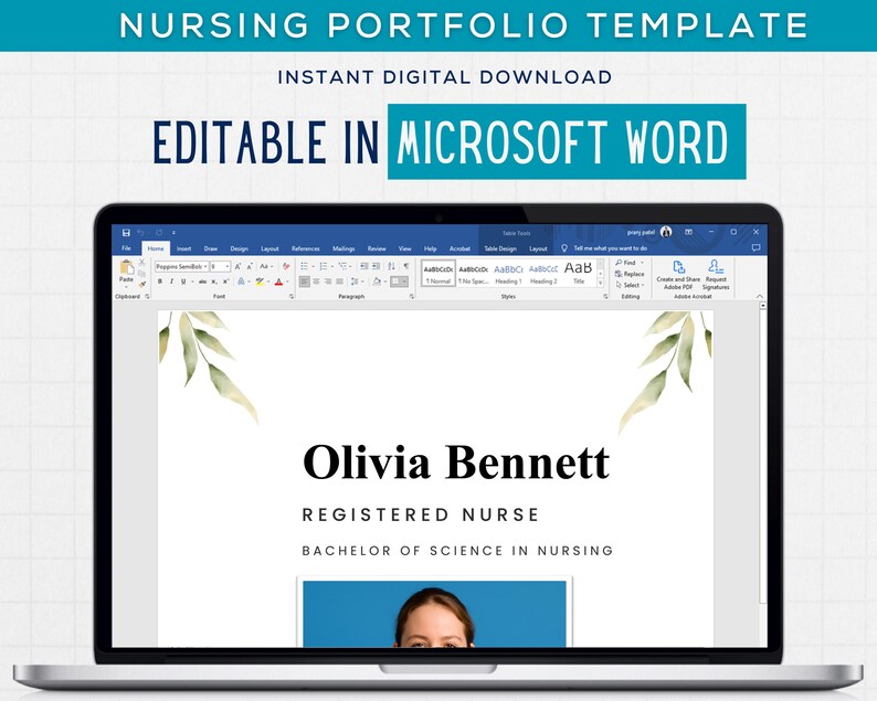 Nurse Portfolio Template, Professional Nursing Portfolio for RN, Rn ...