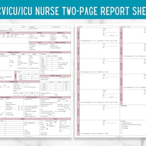 ICU Nurse Report Sheet for CVICU, Critical Care Cticu Handoff Report ...
