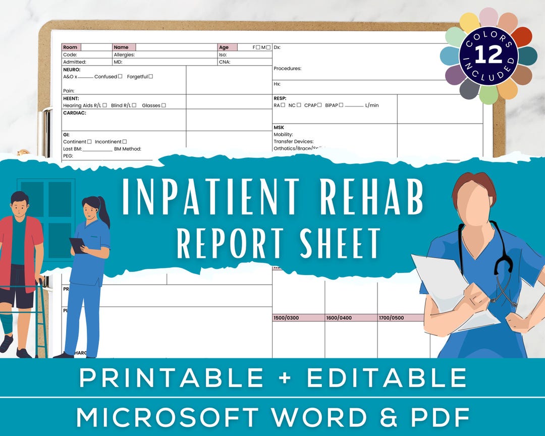 Inpatient Rehab Nurse Report Sheet, Rehabilitation Nurse Brain, Rehab ...