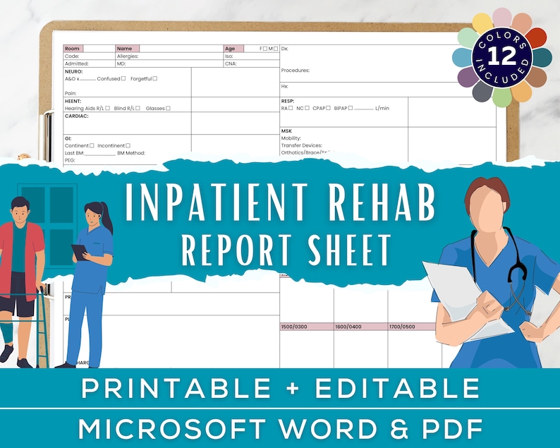 Inpatient Rehab Nurse Report Sheet, Rehabilitation Nurse Brain, Rehab ...