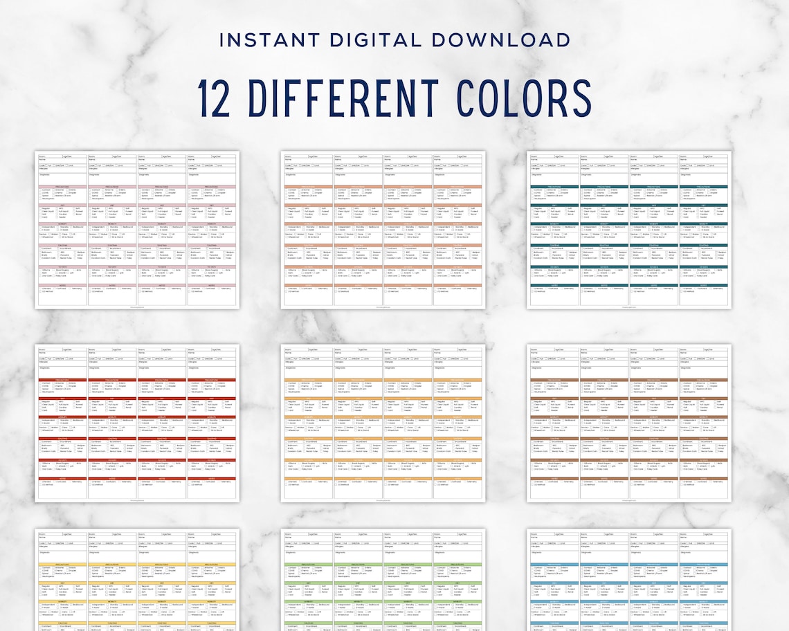 CNA Brain Sheet for 4 Patients, Certified Nursing Assistant, Cna Tech ...